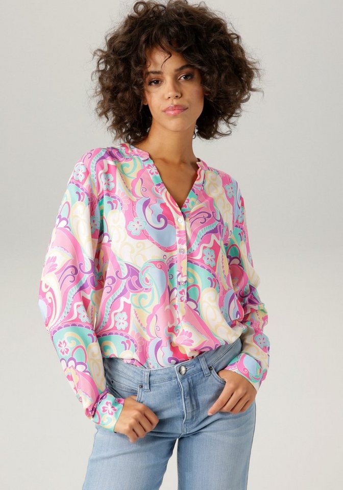 Aniston Casual Schlupfbluse Mit Graphischem Druck In 2 Sensationellen